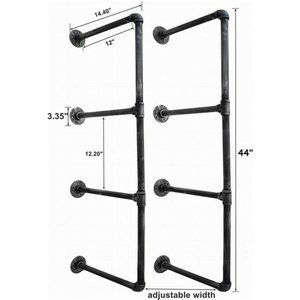 Wall Decor | 3 Level Wall Mounted Iron Floating Pipe Shelves Retro ...